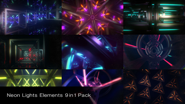 Neon Lights Elements Pack, Motion Graphics | VideoHive