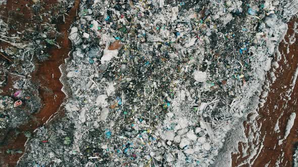 Landfill Site Partly Covered in Snow in a Top View, Stock Footage ...