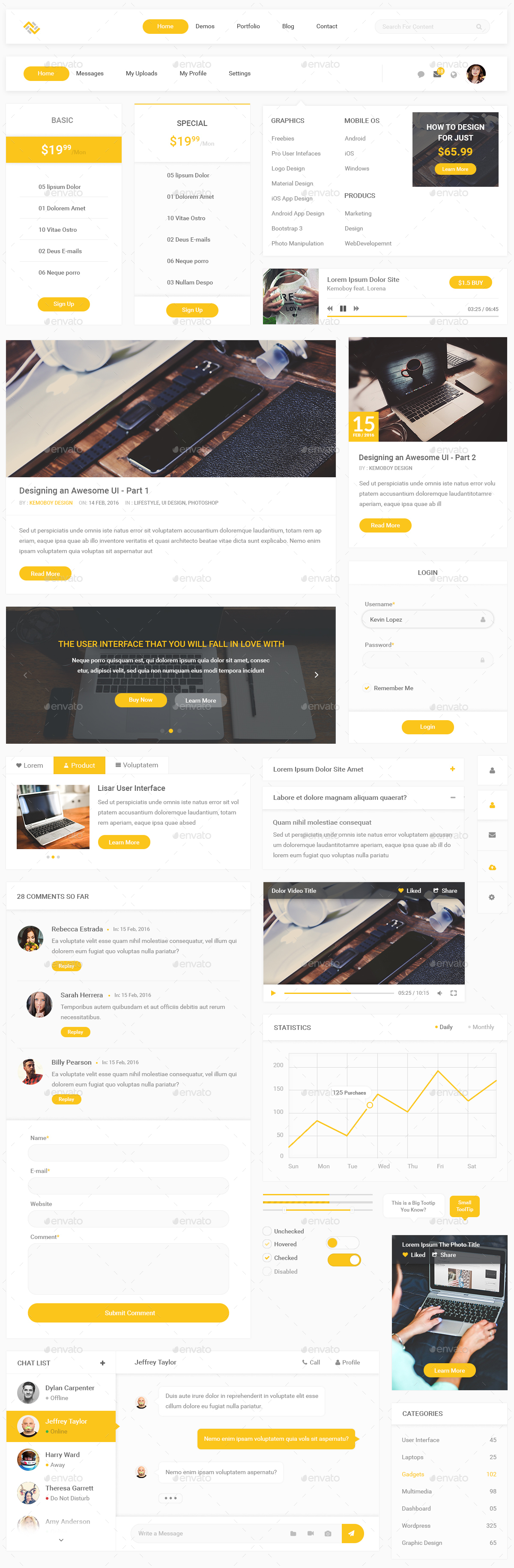 Lizar - Modern Web User Interface, Web Elements | GraphicRiver