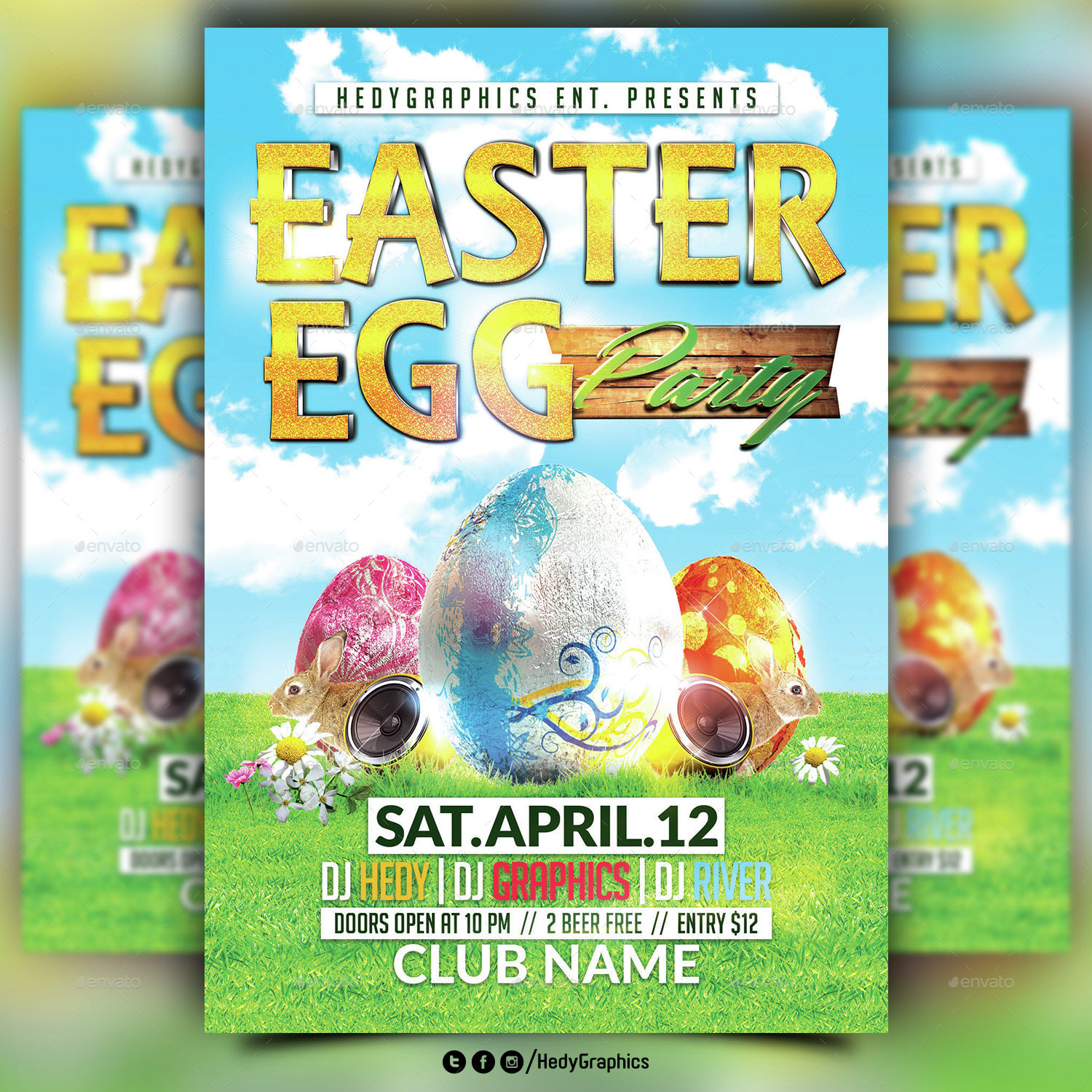 Easter Party - Flyer Template, Print Templates | GraphicRiver