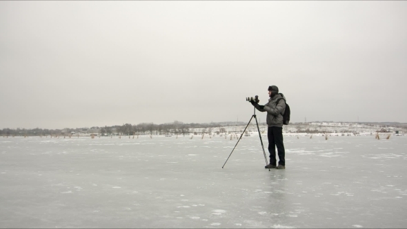 Photographer On The Ice, Stock Footage | VideoHive