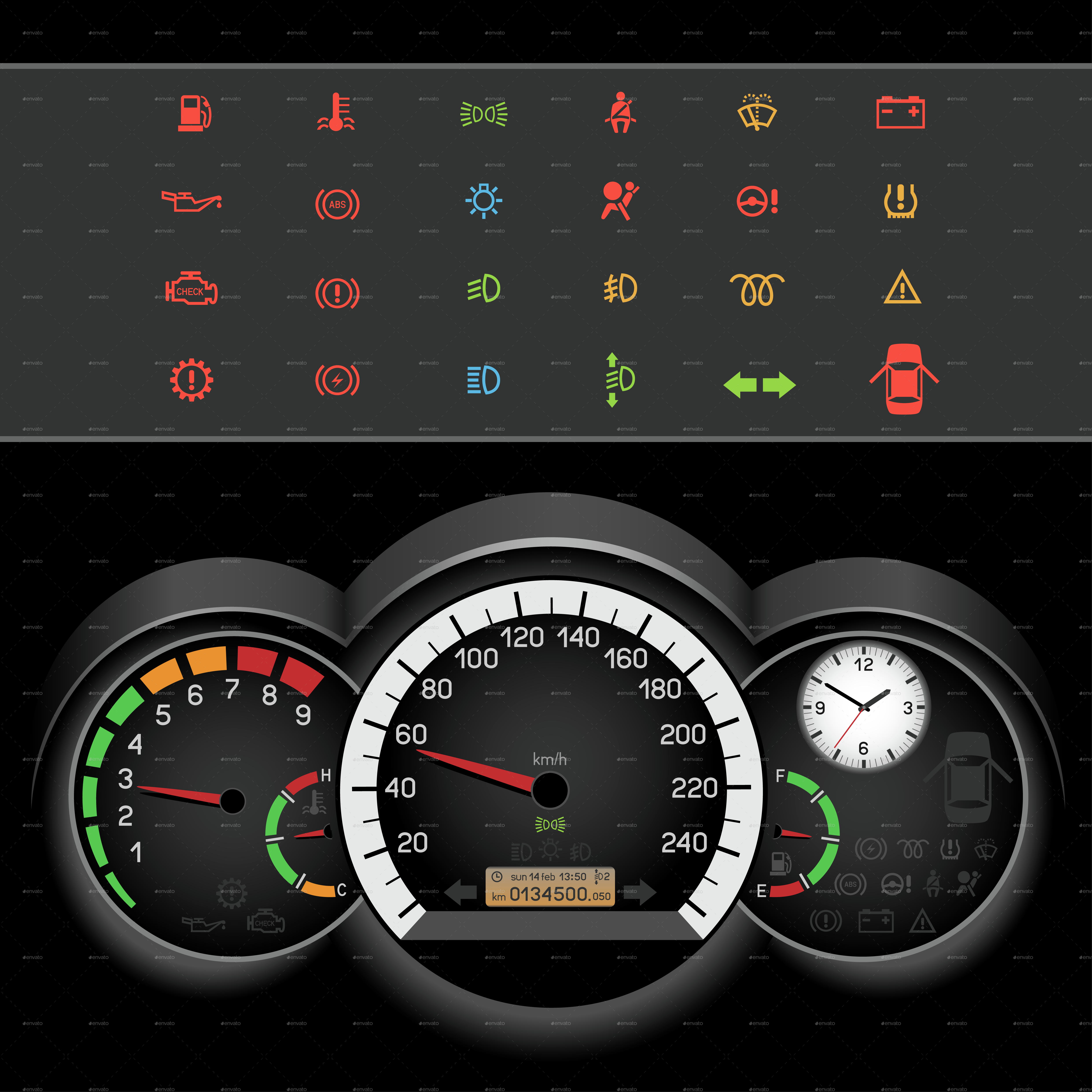 Car Control Panel Icon by romvo | GraphicRiver