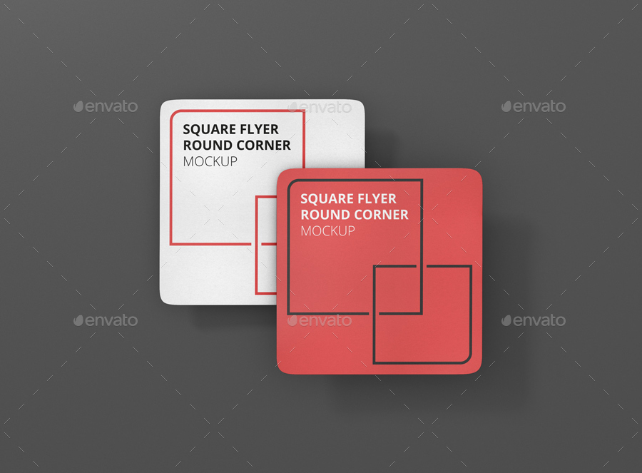 Square Flyer Mock-Up Round Corner, Graphics | GraphicRiver