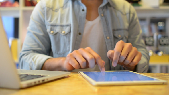 Man Typing Email Tablet PC, Stock Footage | VideoHive