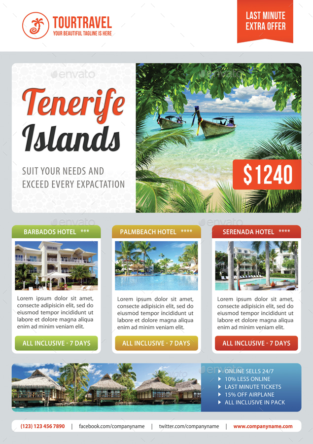 3 Travel Holiday Poster Bundle 01, Print Templates | GraphicRiver