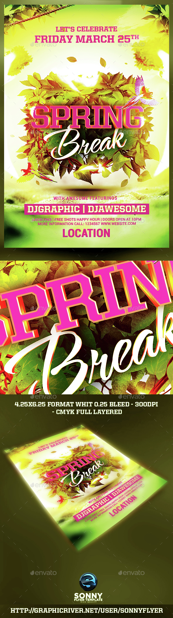 Spring Break Party , Print Templates | GraphicRiver