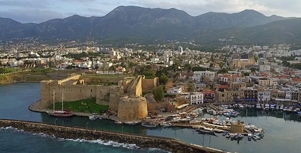 Harbour and Medieval Castle in Kyrenia City, Stock Footage | VideoHive