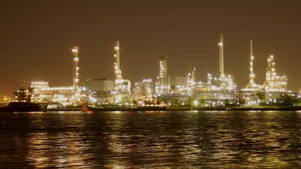Light Of Factory At Night, Stock Footage | VideoHive