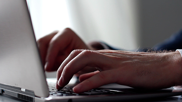 Man Working On Laptop, Stock Footage | VideoHive