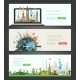 Flat Design Banners, Headers Set Illustration With, Vectors | GraphicRiver