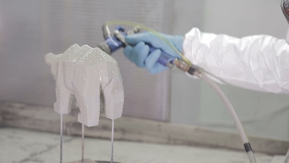 Spray On The Figure. Spray Gun In Manufacturing, Stock Footage | VideoHive