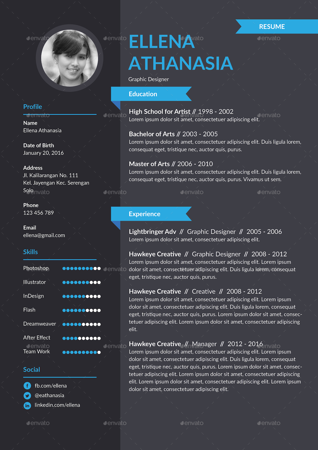 Personality Resume Template by hermeneutic | GraphicRiver
