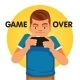 Young Gamer Unhappy About Game Over, Vectors | GraphicRiver