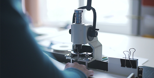 Handcraft Artist Using Puncher Machine Tool, Stock Footage | VideoHive