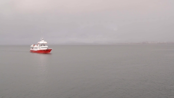 Boat Floats On Atlantic Ocean, Stock Footage | VideoHive