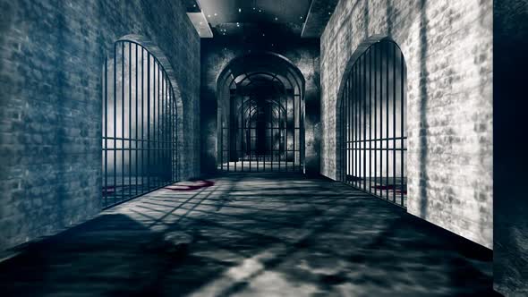 Creepy Haunted Prison Corridor, Motion Graphics | VideoHive