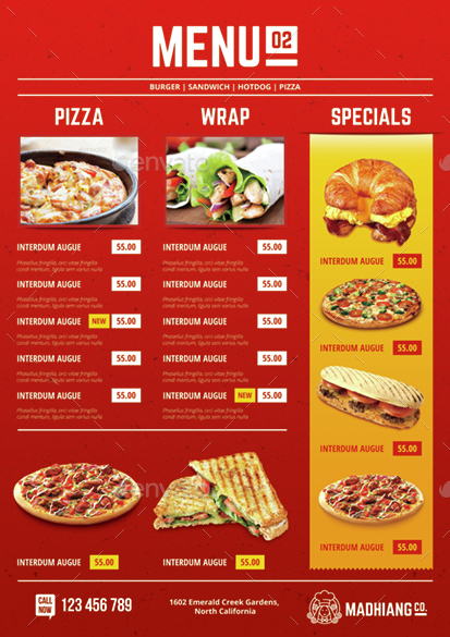 Fast Food Menu, Print Templates | GraphicRiver