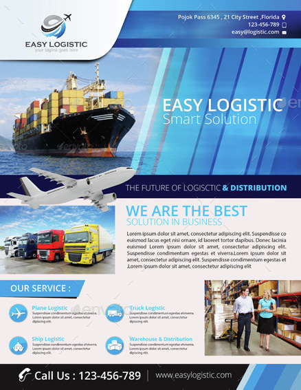 Easy Logistic Smart Solution Flyer, Print Templates | GraphicRiver