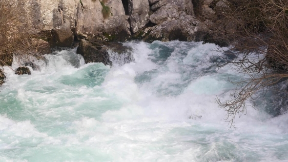 Fast-moving Stream Of The Mountain River, Stock Footage | VideoHive