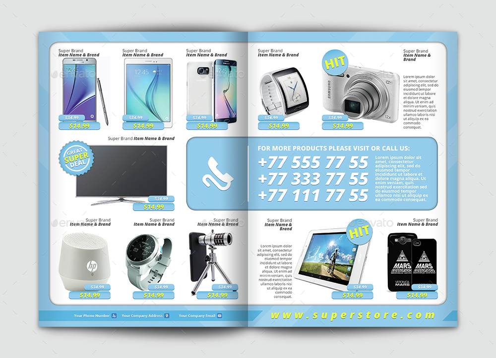 Product Catalog Prices Bi Fold Brochure 01, Print Templates | GraphicRiver