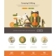 Camping, Hiking Website Template With Header, Vectors | GraphicRiver