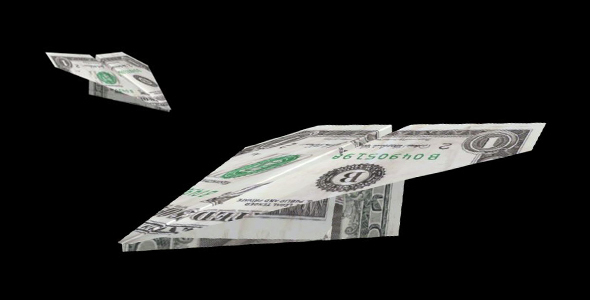 Flying Paper Airplane - One Dollar Bill - Pack of 2, Motion Graphics