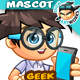 Geek Boy Mascot Character Set, Vectors | GraphicRiver