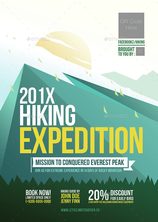 Hiking Adventure Flyer, Print Templates | GraphicRiver