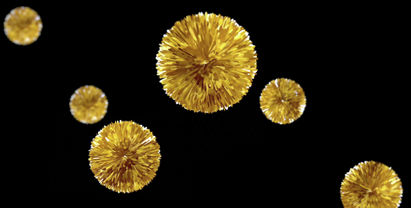 Falling Golden Pompoms - Special Event Decoration, Motion Graphics