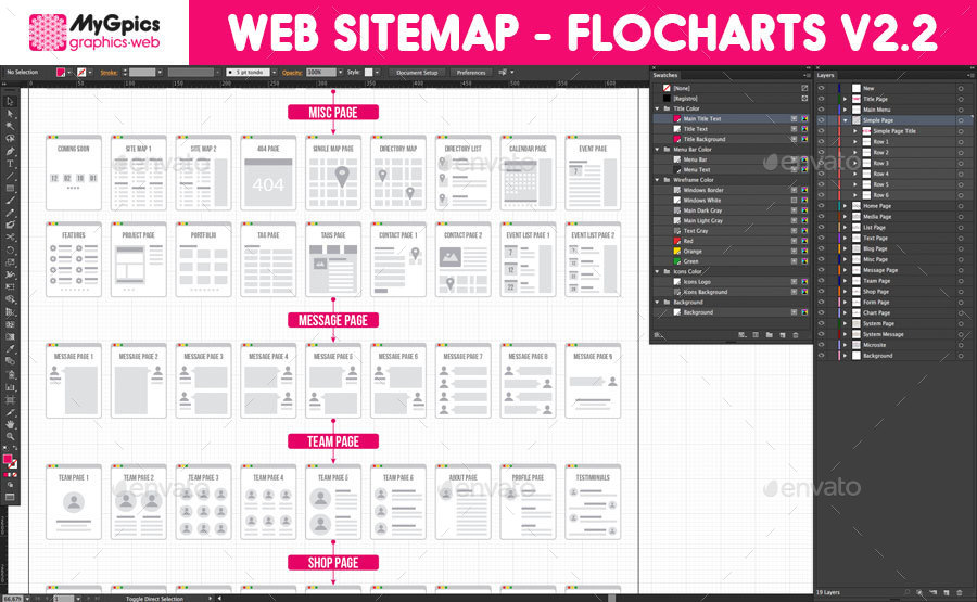 Web Sitemap - Flowcharts v2.0, Web Elements | GraphicRiver