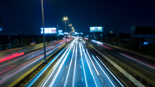 Fast Traffic City Night, Stock Footage | VideoHive