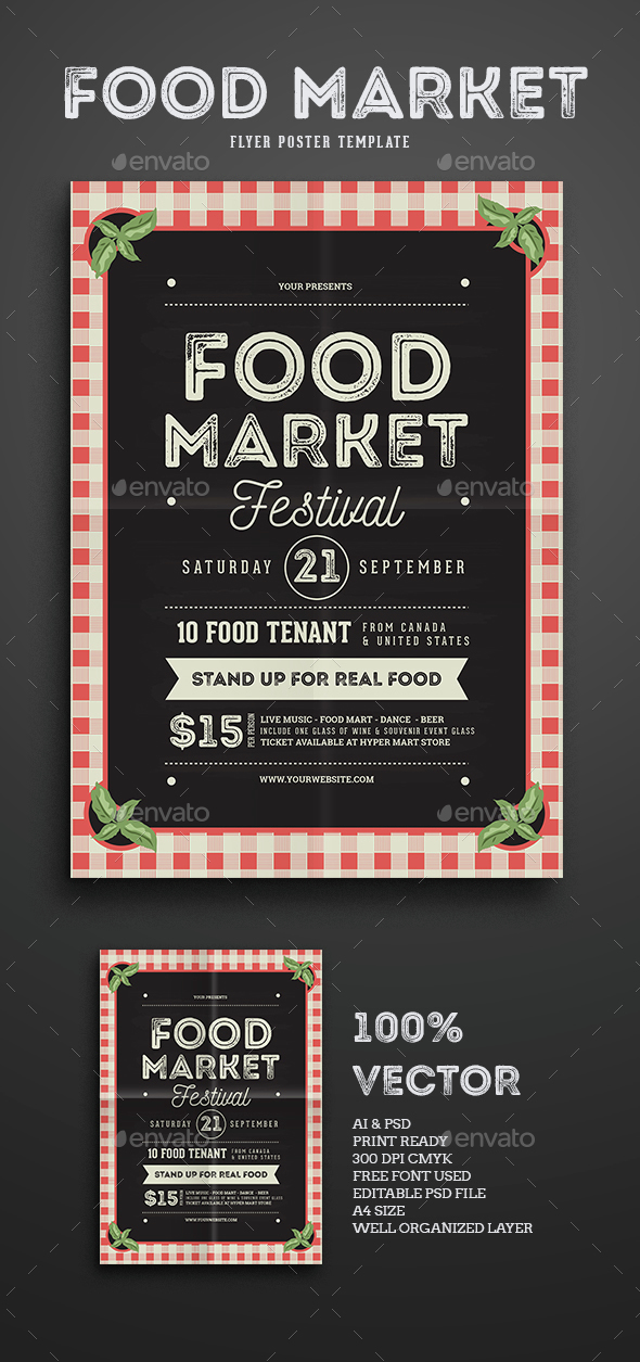 Food Market Flyer template by Guuver | GraphicRiver