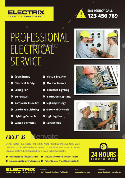 Electrician Flyer, Print Templates | GraphicRiver