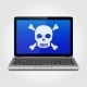 Laptop With Skull On The Blue Screen, Vectors | GraphicRiver