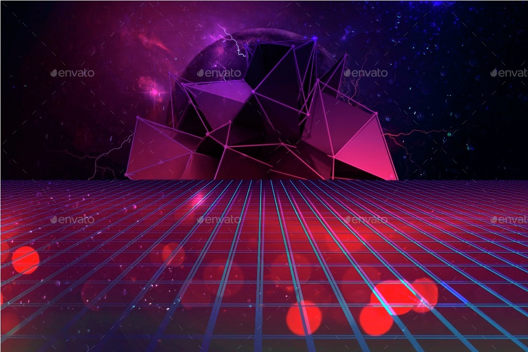 Retrowave Backgrounds Vol.1, Graphics | GraphicRiver