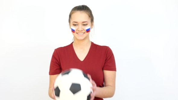 Winking Soccer Russian Fan Catching Ball, Stock Footage | VideoHive