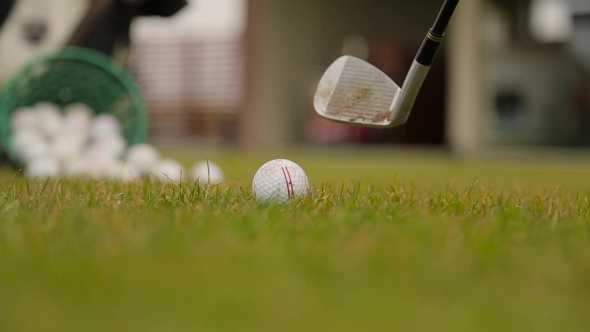 Slashing At The Ball In a Golf , Stock Footage | VideoHive