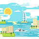 City Beach Design Flat, Vectors | GraphicRiver