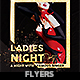 Golden Frame Ladies Night Party Flyer Template, Print Templates ...