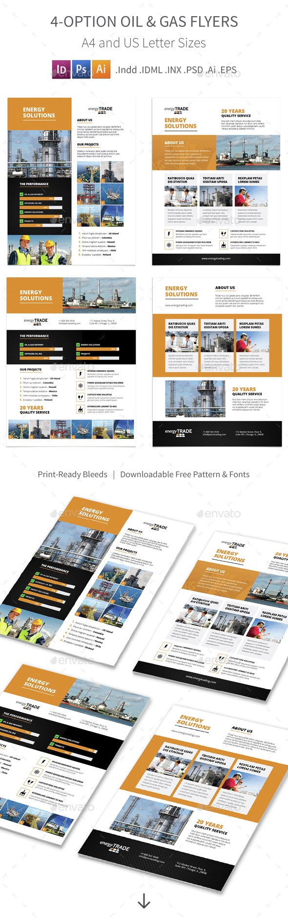 Oil & Gas Flyers – 4 Options by Mike_pantone | GraphicRiver