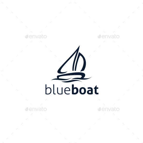 Blue Boat Logo Template by bvcreates | GraphicRiver