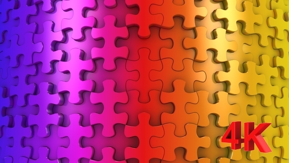 Background Formed From Moving Puzzles, Motion Graphics | VideoHive
