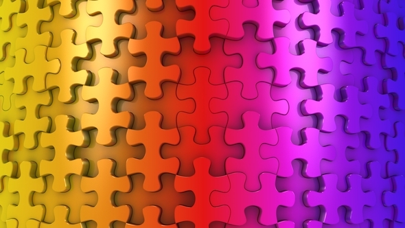 Background Formed From Moving Puzzles, Motion Graphics | VideoHive