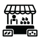 Farmers Market, Food Market with Fresh Local Produce Icons Set, Vectors