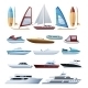 Boats And Windsurfer Flat Icons Set , Icons | GraphicRiver