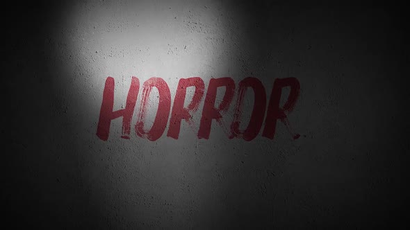 Horror Word In Darkness White Wall, Motion Graphics | VideoHive