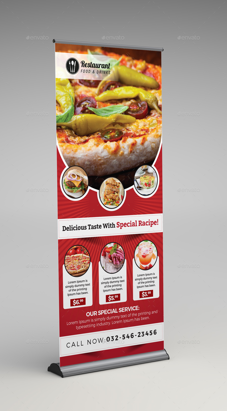Restaurant Food Roll-up Banner, Print Templates | GraphicRiver