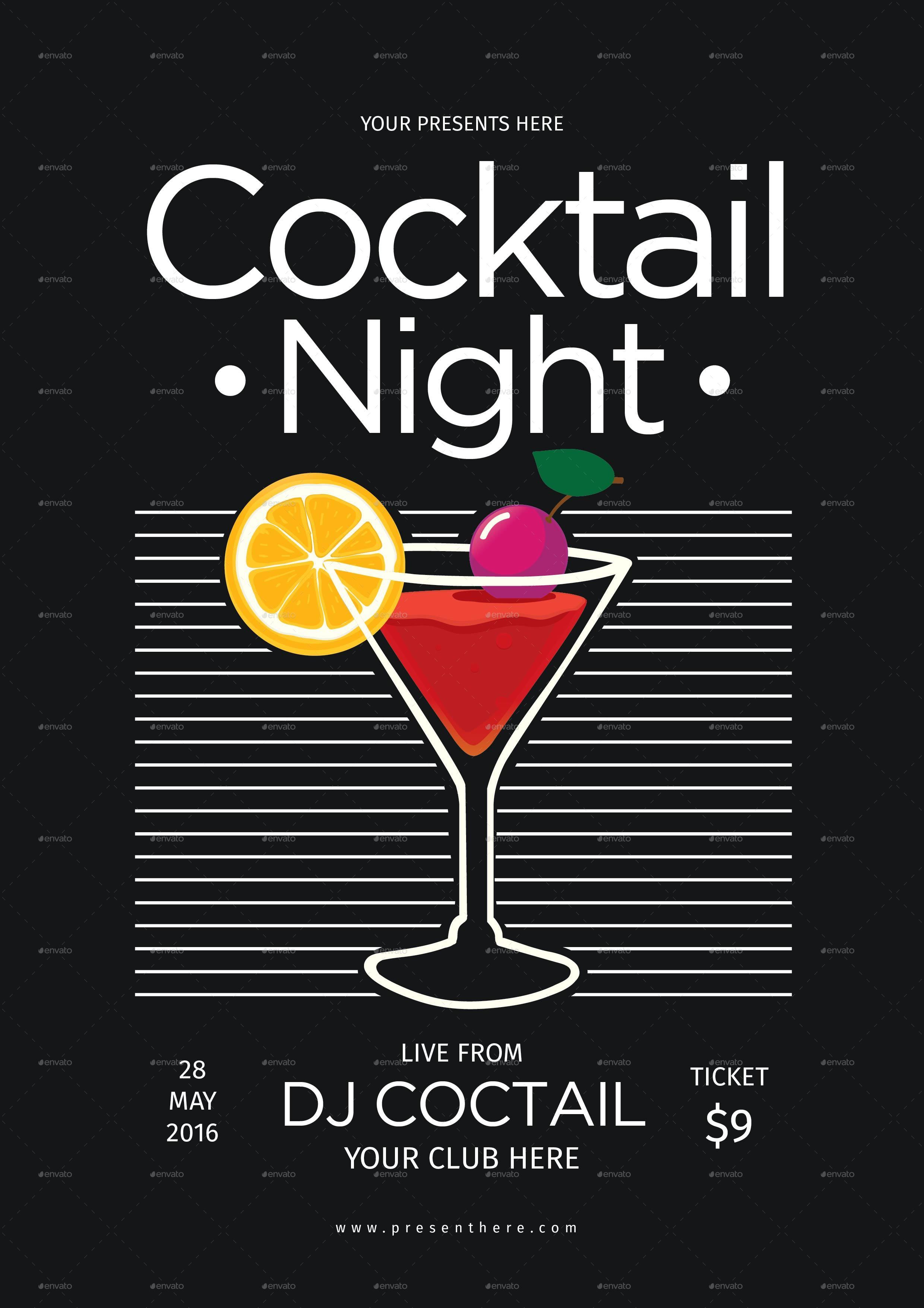 Cocktail Night Party, Print Templates | GraphicRiver
