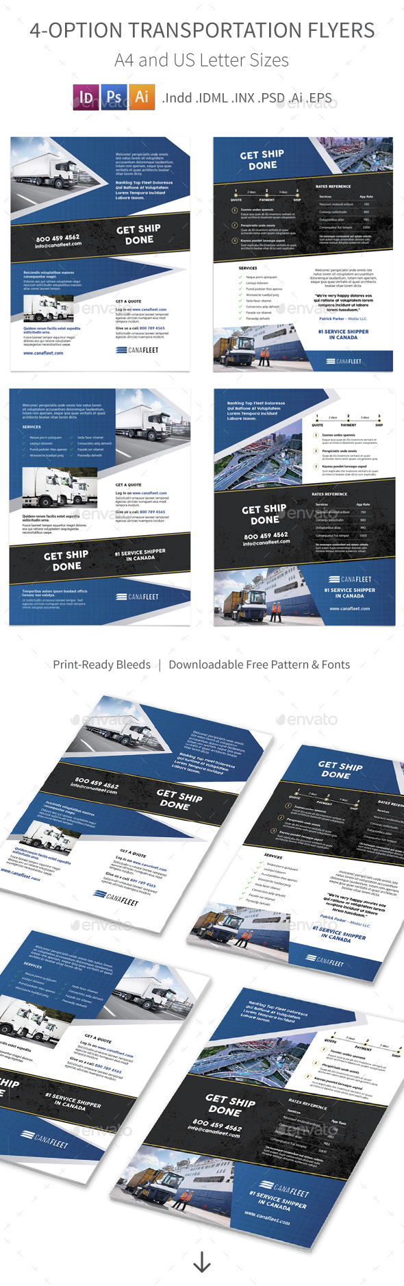Transportation Company Flyers – 4 Options by Mike_pantone | GraphicRiver