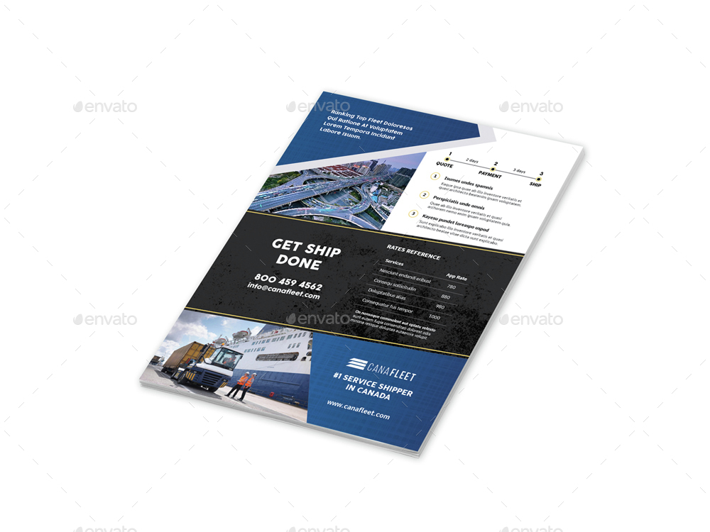 Transportation Company Flyers – 4 Options, Print Templates | GraphicRiver